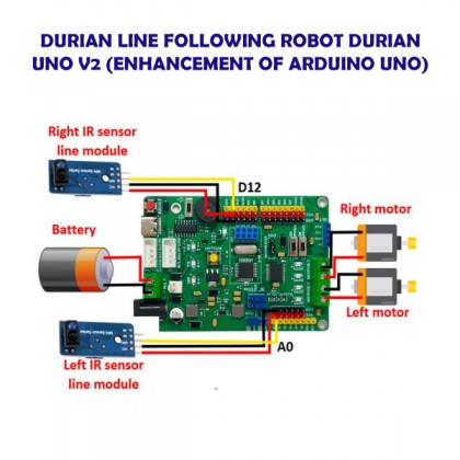 Arduino STEM RBT project: Arduino Durian Line Following Robot Durian UNO (Enhancement of Arduino ...