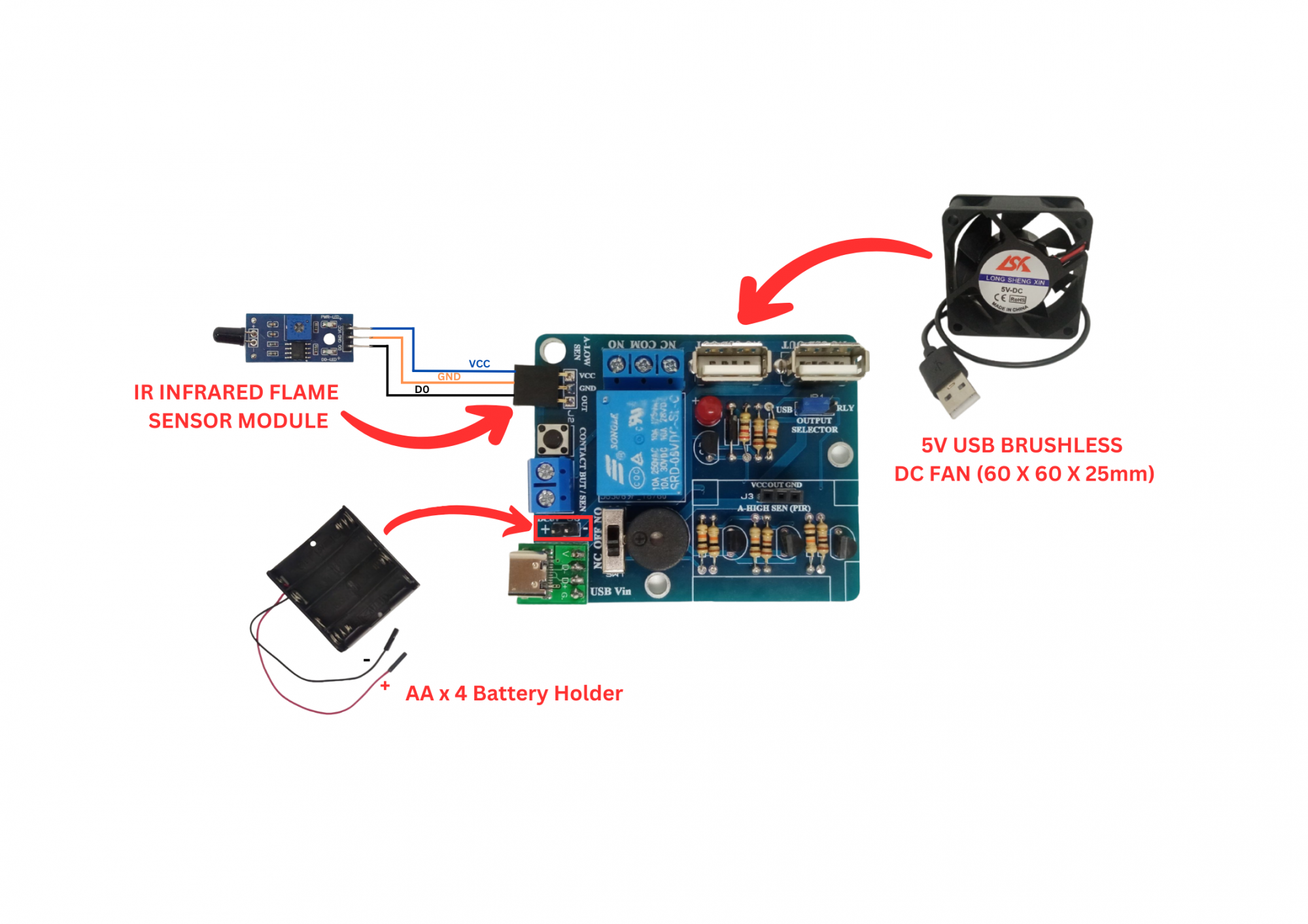 SMART AUTO TEMPERATURE CONTROLLED FAN WITH MB-54 MULTI-SENSOR KIT V2